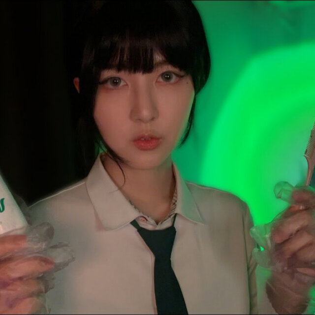 ASMR Student council senior dyes your bleached Hair neatly "Is it your ...